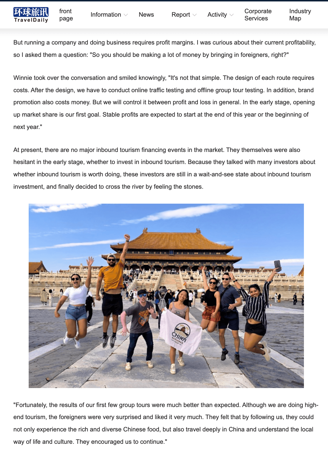 China Explorer Tour Featured in China Travel Daily: Redefining Cultural ...